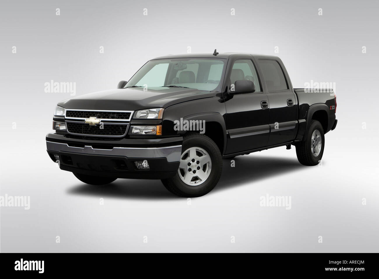 2006 Chevrolet Silverado 1500 LT in Black - Front angle view Stock ...