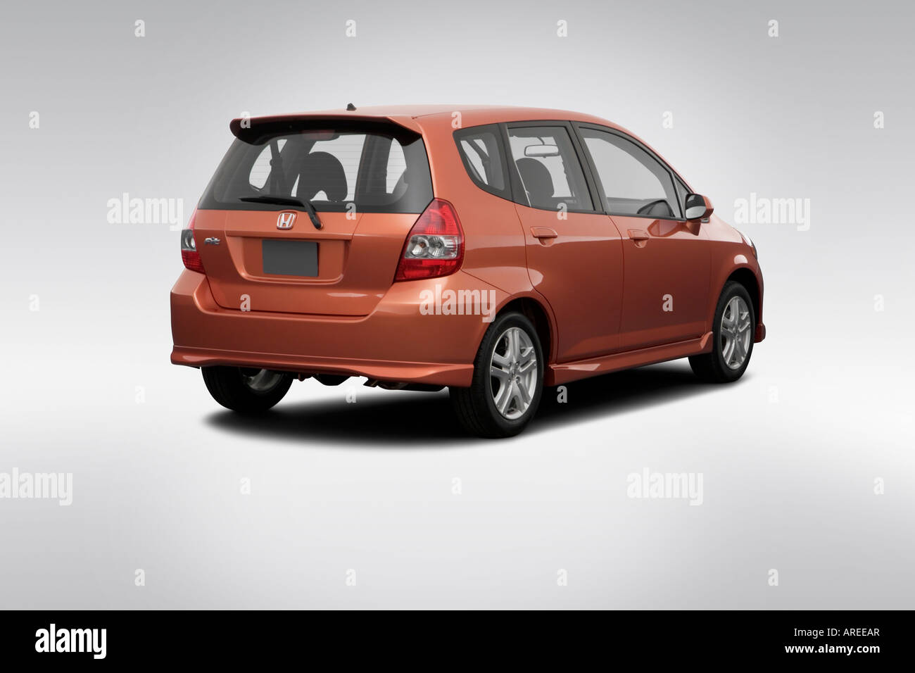 2007 Honda Fit Sport in Orange - Rear angle view Stock Photo - Alamy