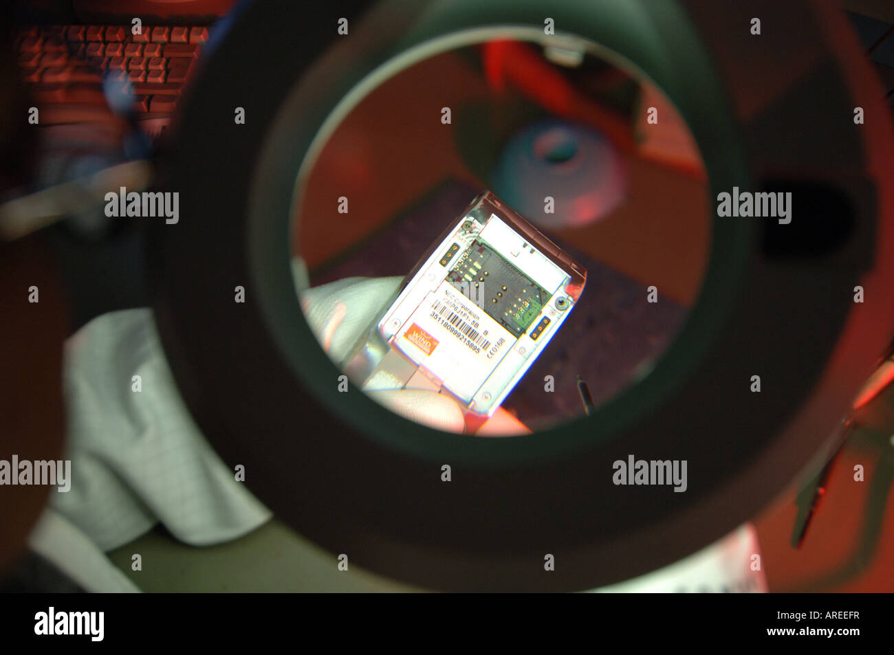 mobile, phone, testing, cell,repair, magnification Stock Photo - Alamy