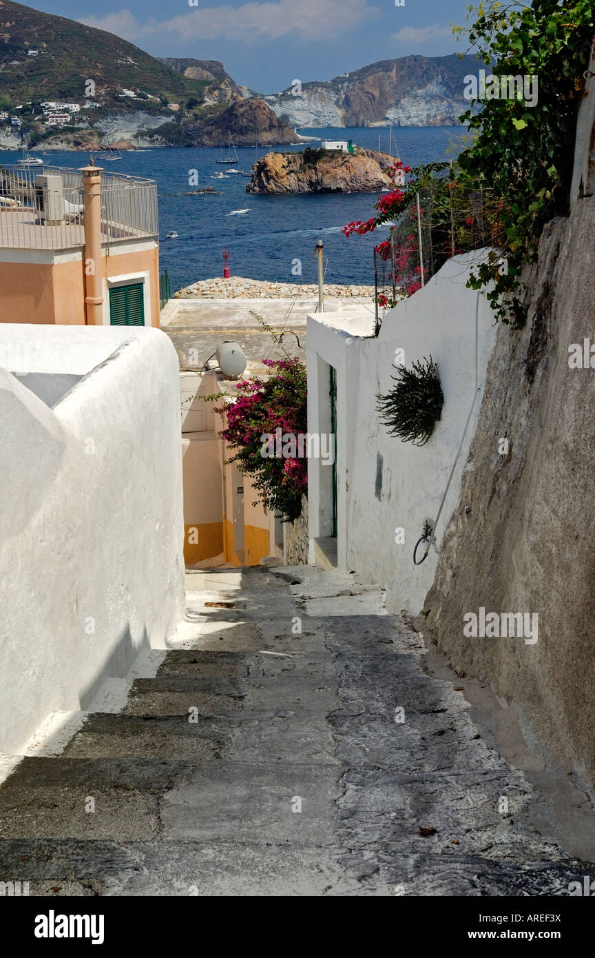 Ponza street isole pontine lazio italy pontine island hi-res stock ...