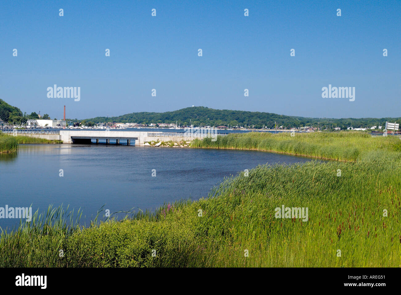 Betsie Lake as seen from the Betsie Valley Trail just outside of ...