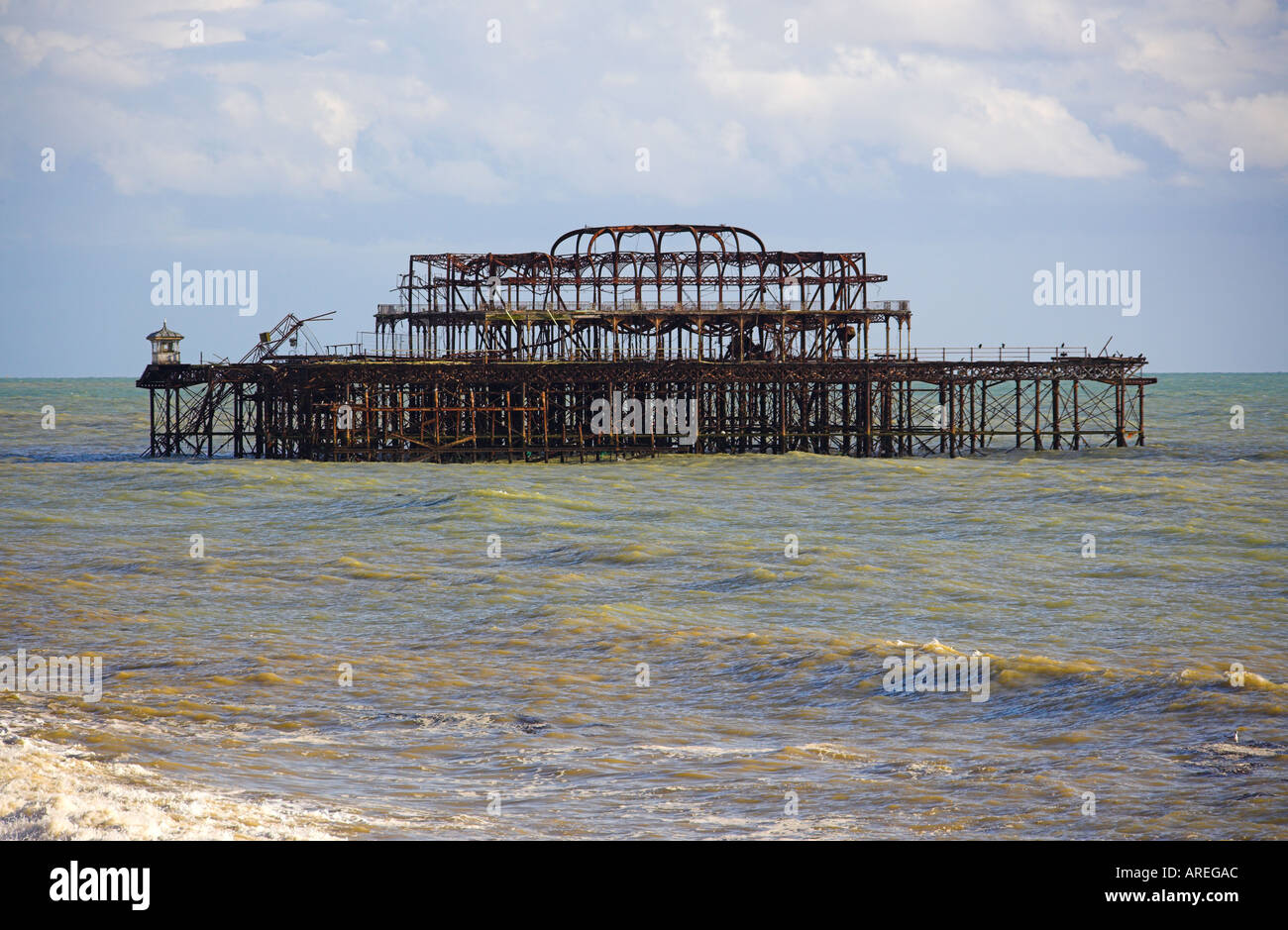Derelict pier destroyed fire hi-res stock photography and images - Alamy