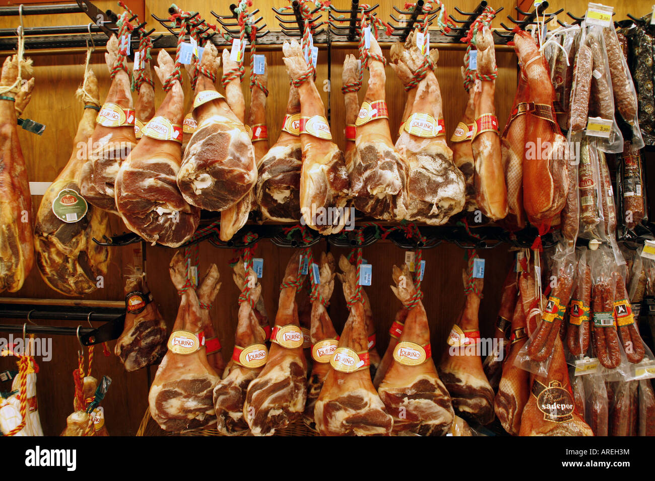 Packed spanish ham jamón hi-res stock photography and images - Alamy
