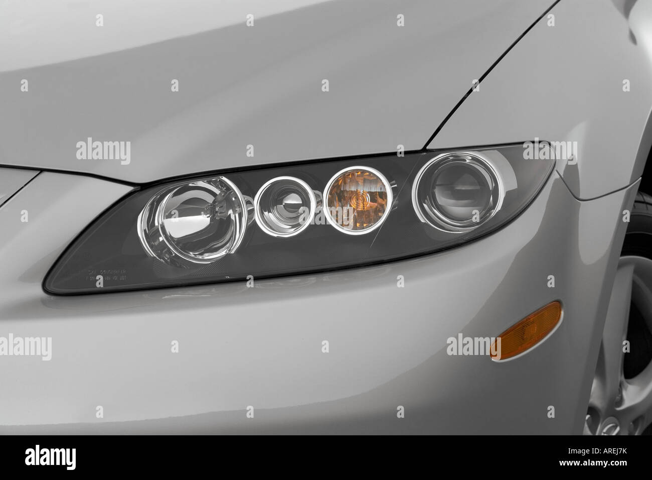 2006 Mazda MAZDA6 s Sport in Silver - Headlight Stock Photo - Alamy