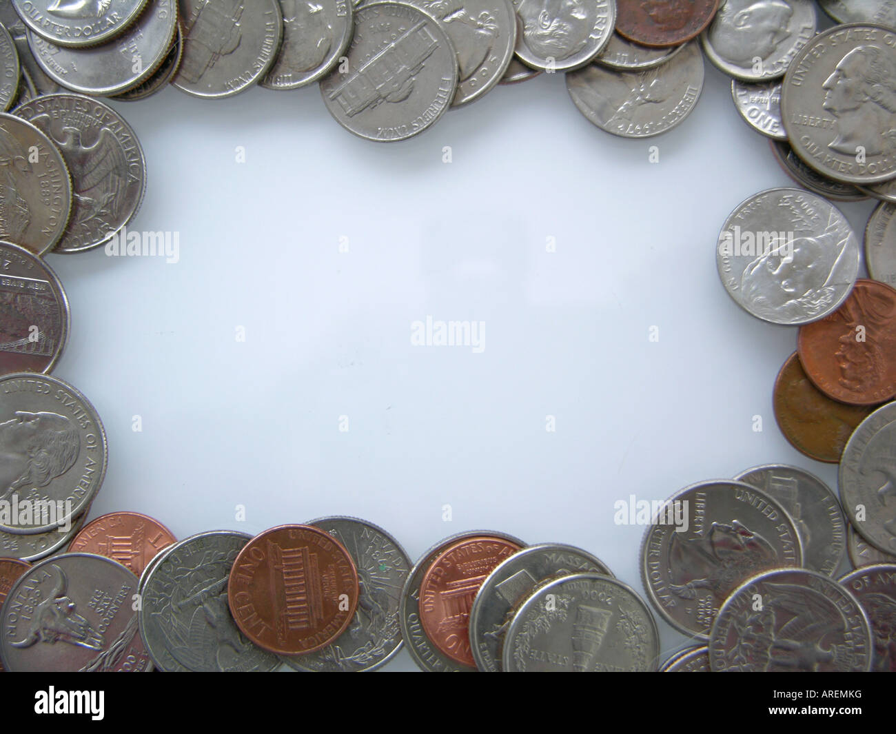 Frame of US Coins Stock Photo - Alamy