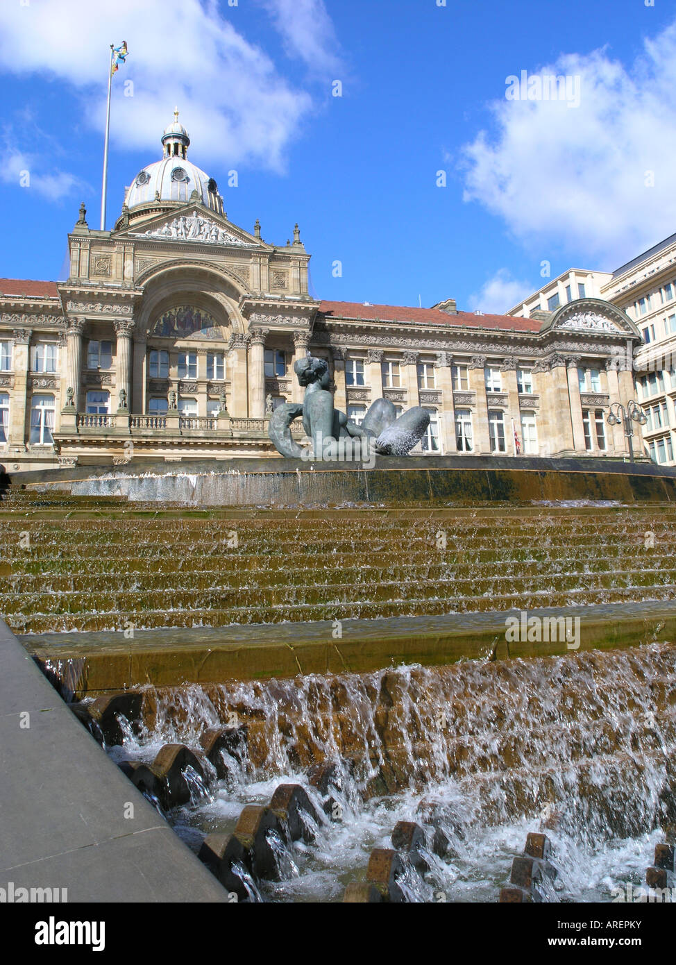 town hall fountains victoria square birmingham city centre shopping ...