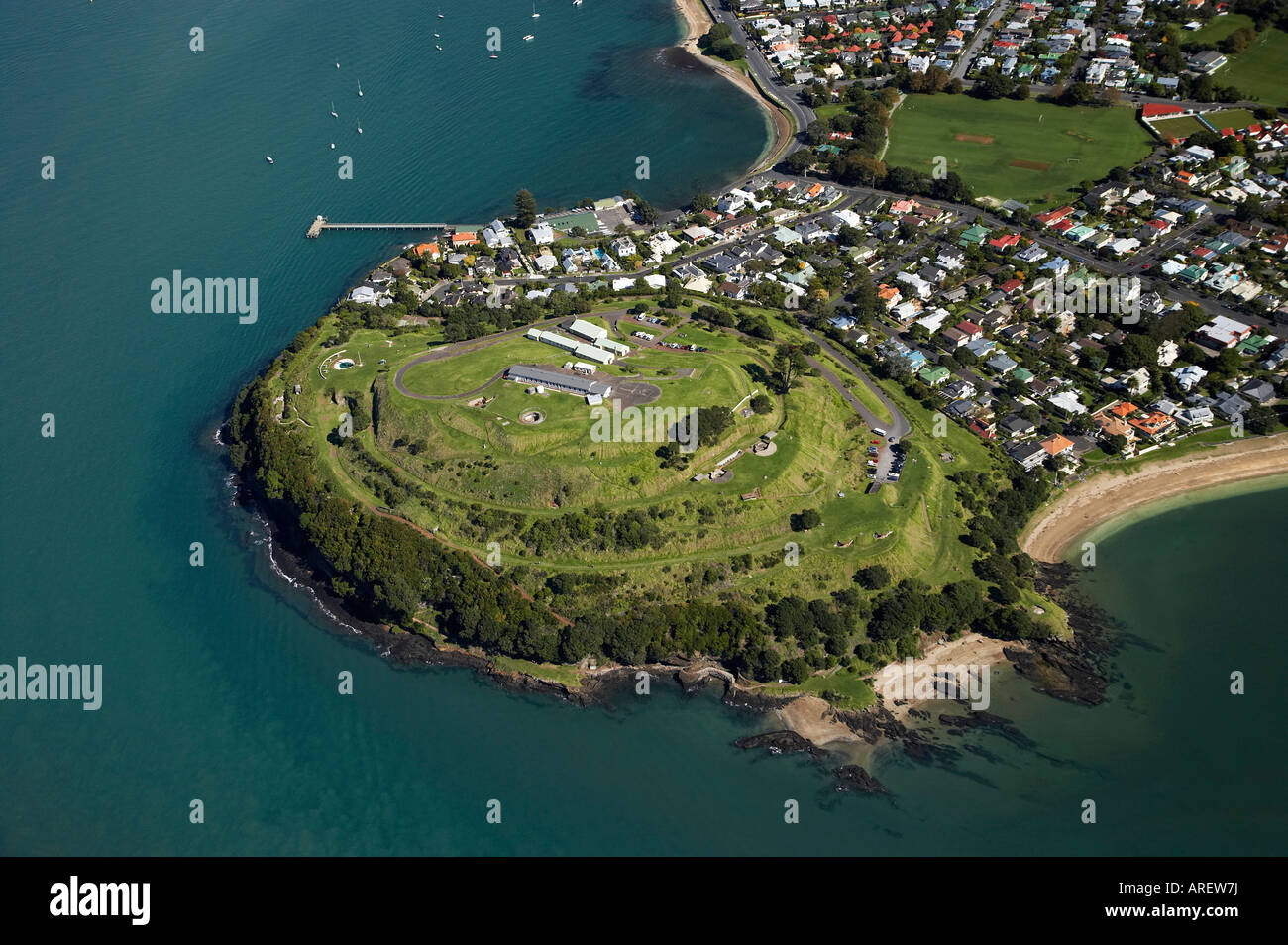 North Head Devonport Auckland North Island New Zealand Aerial Stock ...