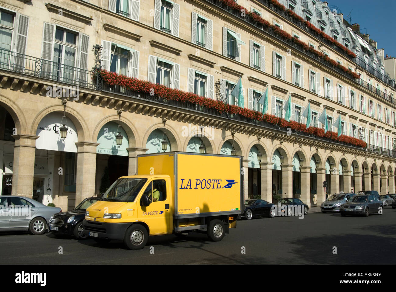 Yellow La Poste van, Paris France Stock Photo - Alamy