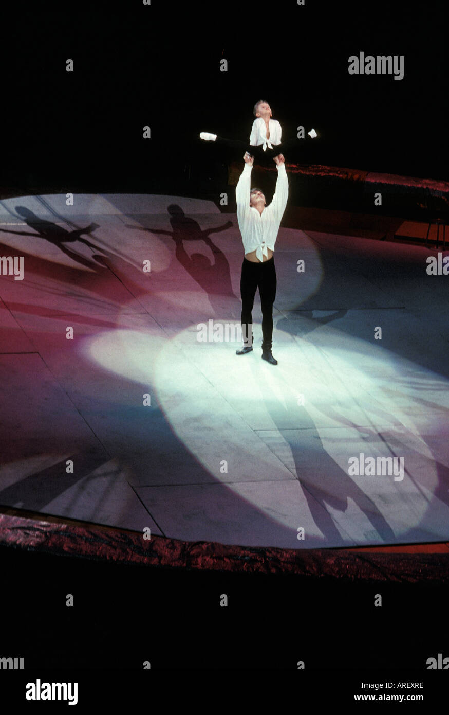 circus performers father son acrobat Stock Photo - Alamy