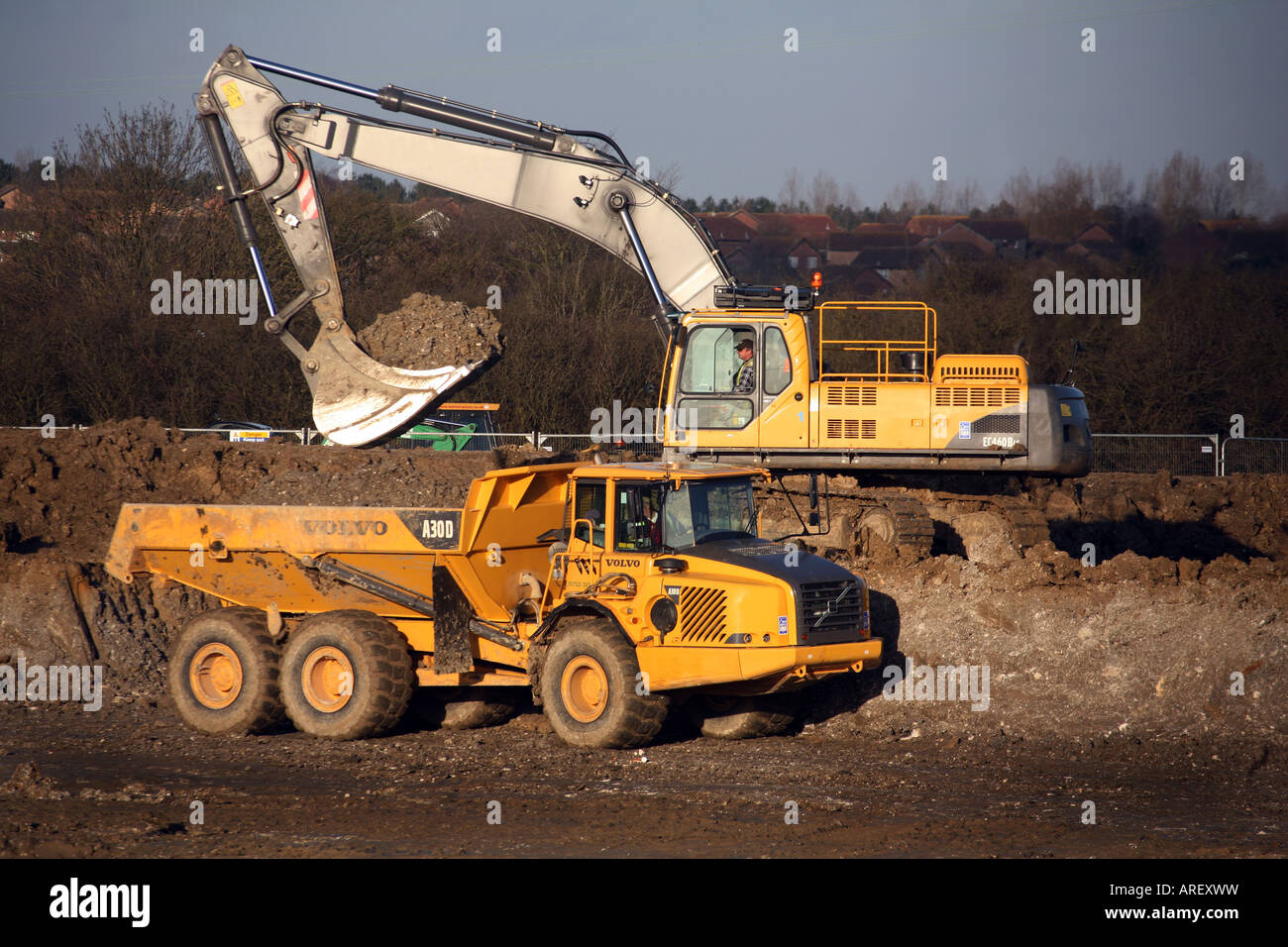 Heavy Plant Equipment in action in Suffolk Stock Photo - Alamy