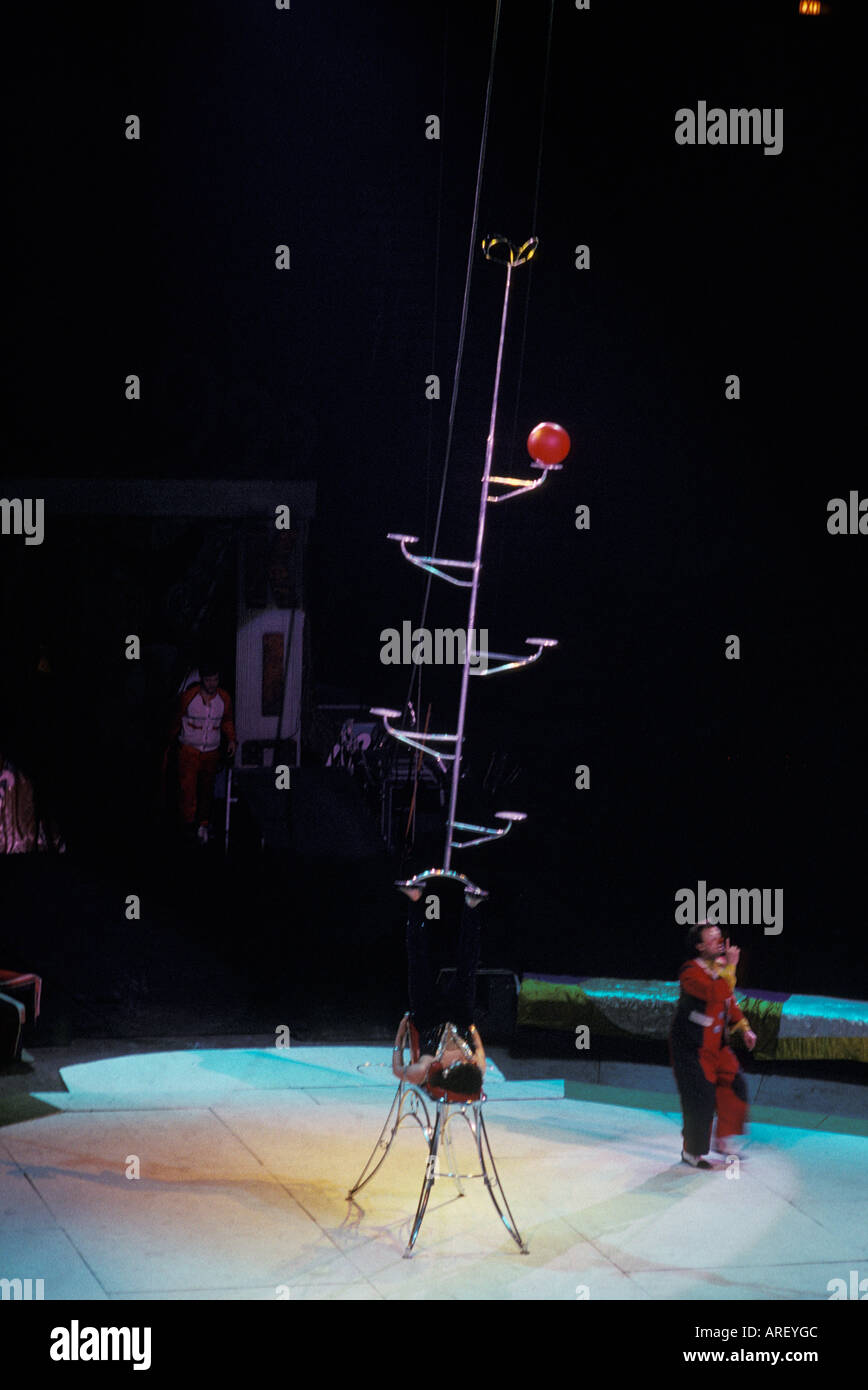 circus performers acrobat juggler clown Stock Photo - Alamy