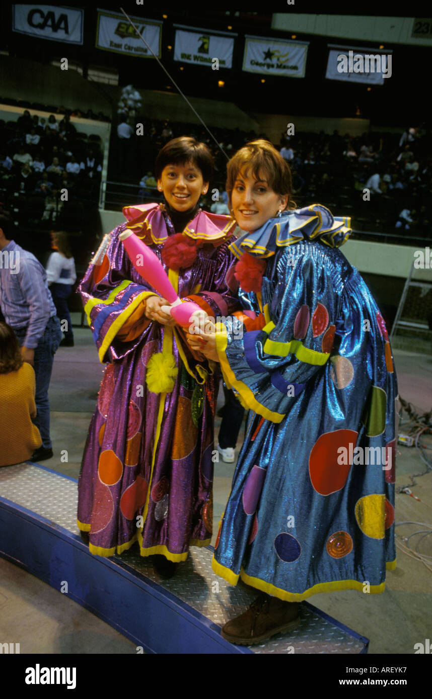 Friends in clown costume Ringling Bros. Barnum & Bailey Circus preshow ...
