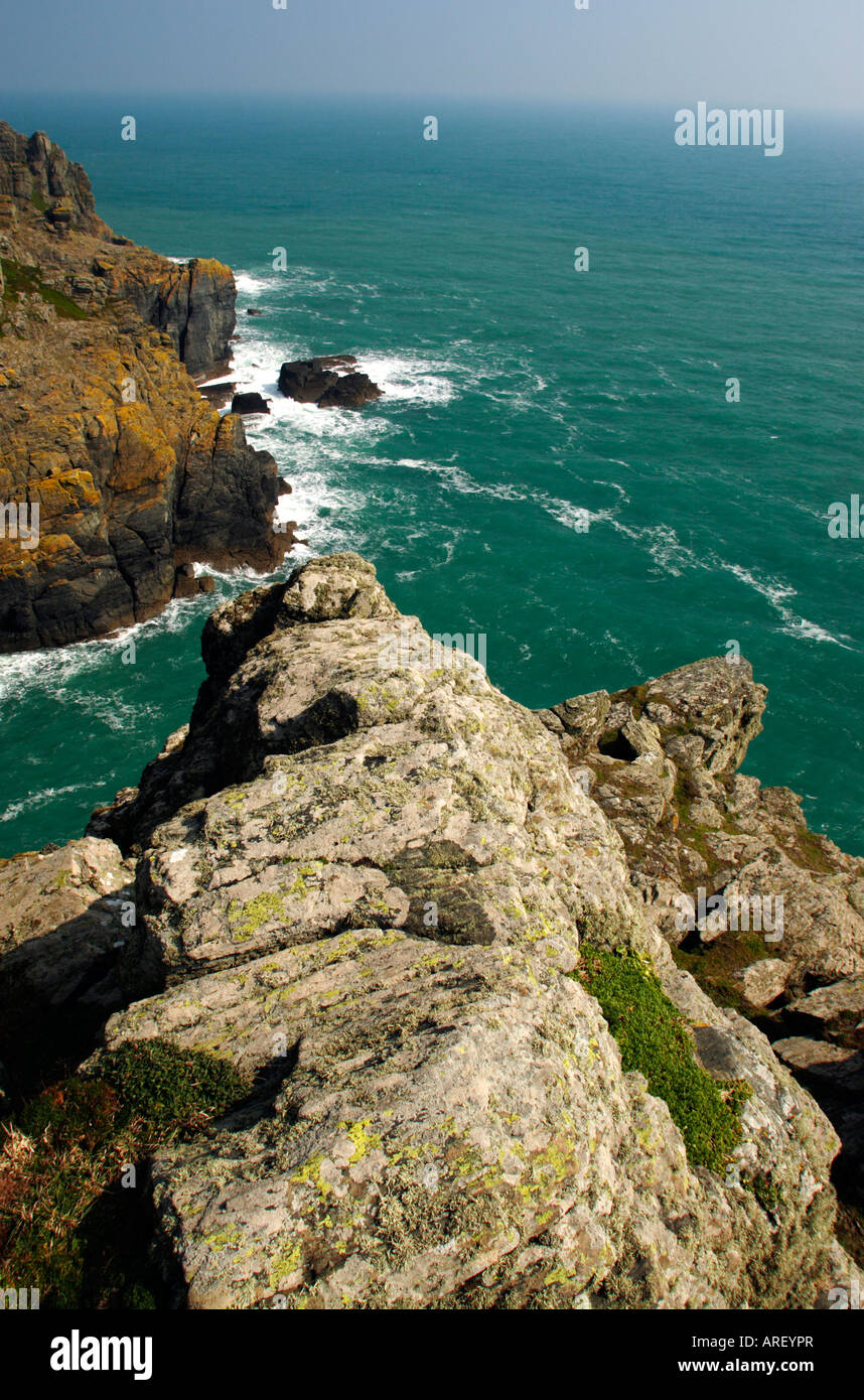 Europe England Cornwall view of ocean from the coastal path Stock Photo ...