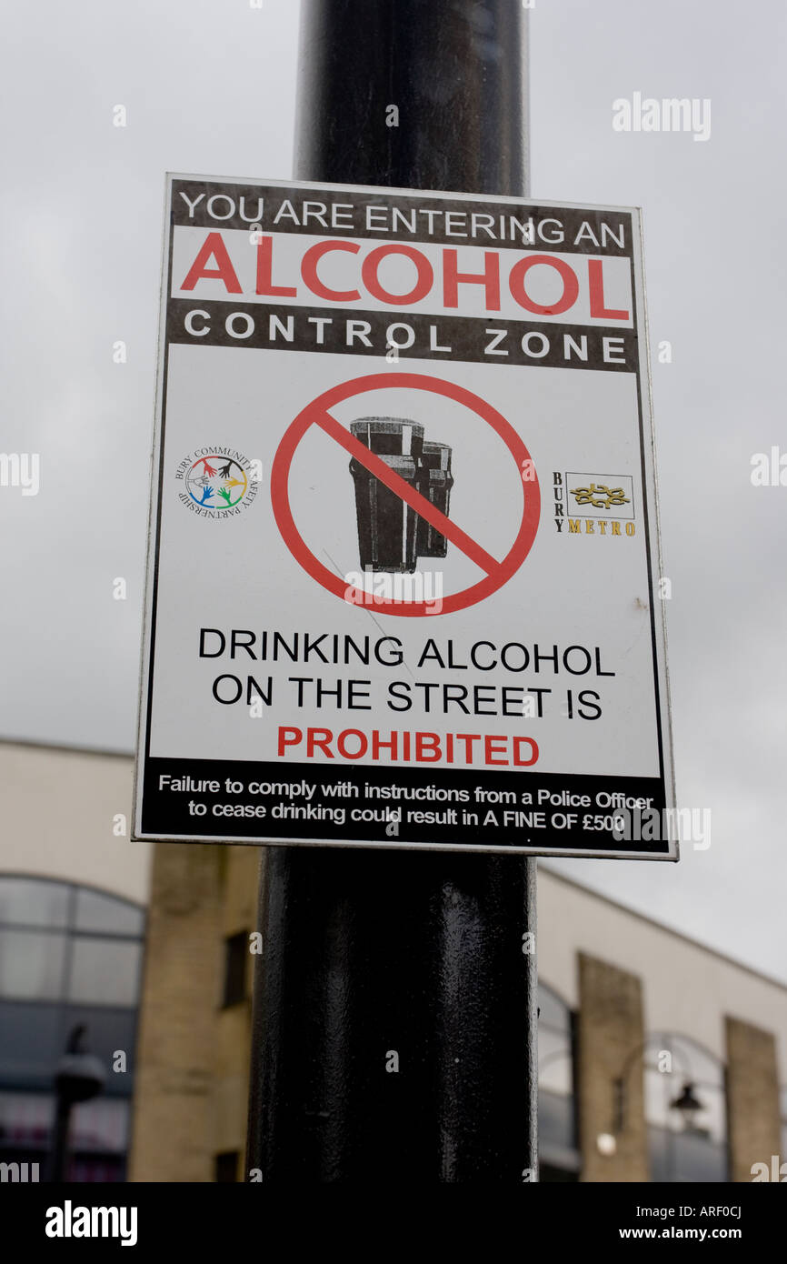 Alcohol control zone Stock Photo - Alamy