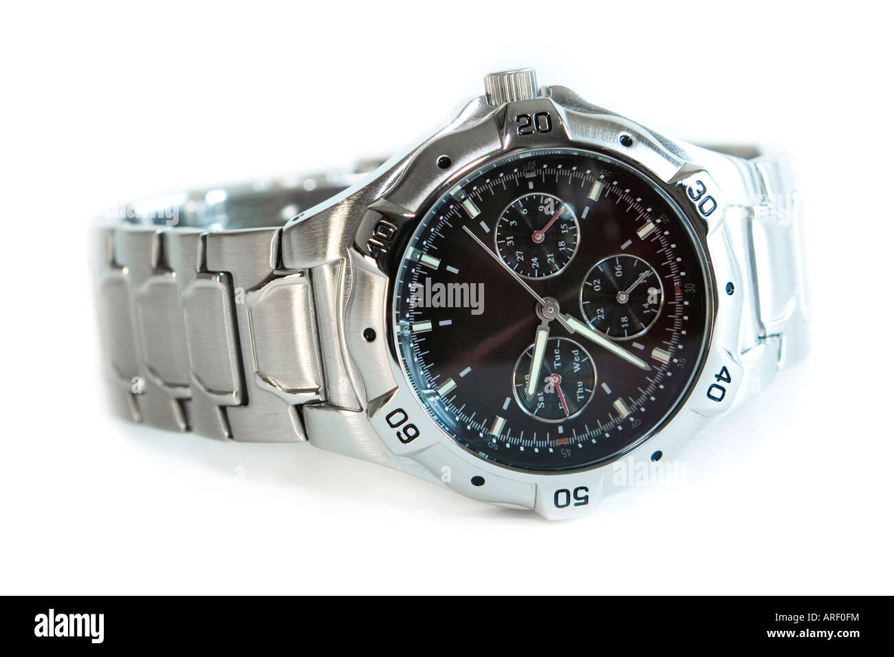 Silver watch Cut Out Stock Images & Pictures - Alamy