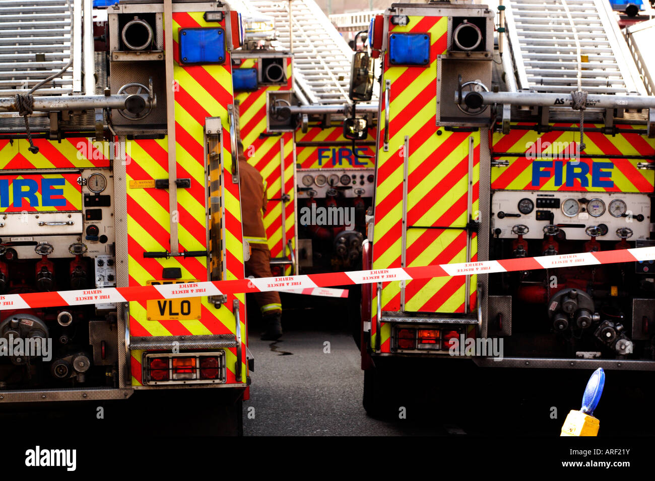UK Birmingham fire trucks at the scene of an emergency Stock Photo - Alamy