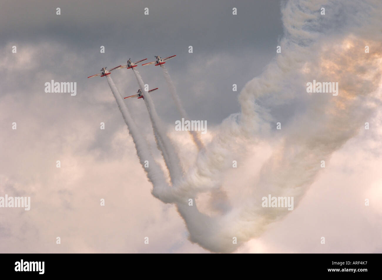 Group of four stunt planes from the Aeroshell flying group perform at ...