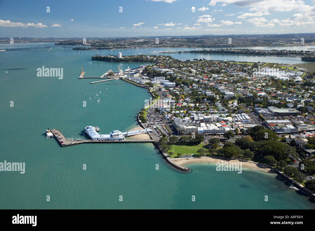 Ferry Terminal and Devonport Auckland North Island New Zealand Aerial ...