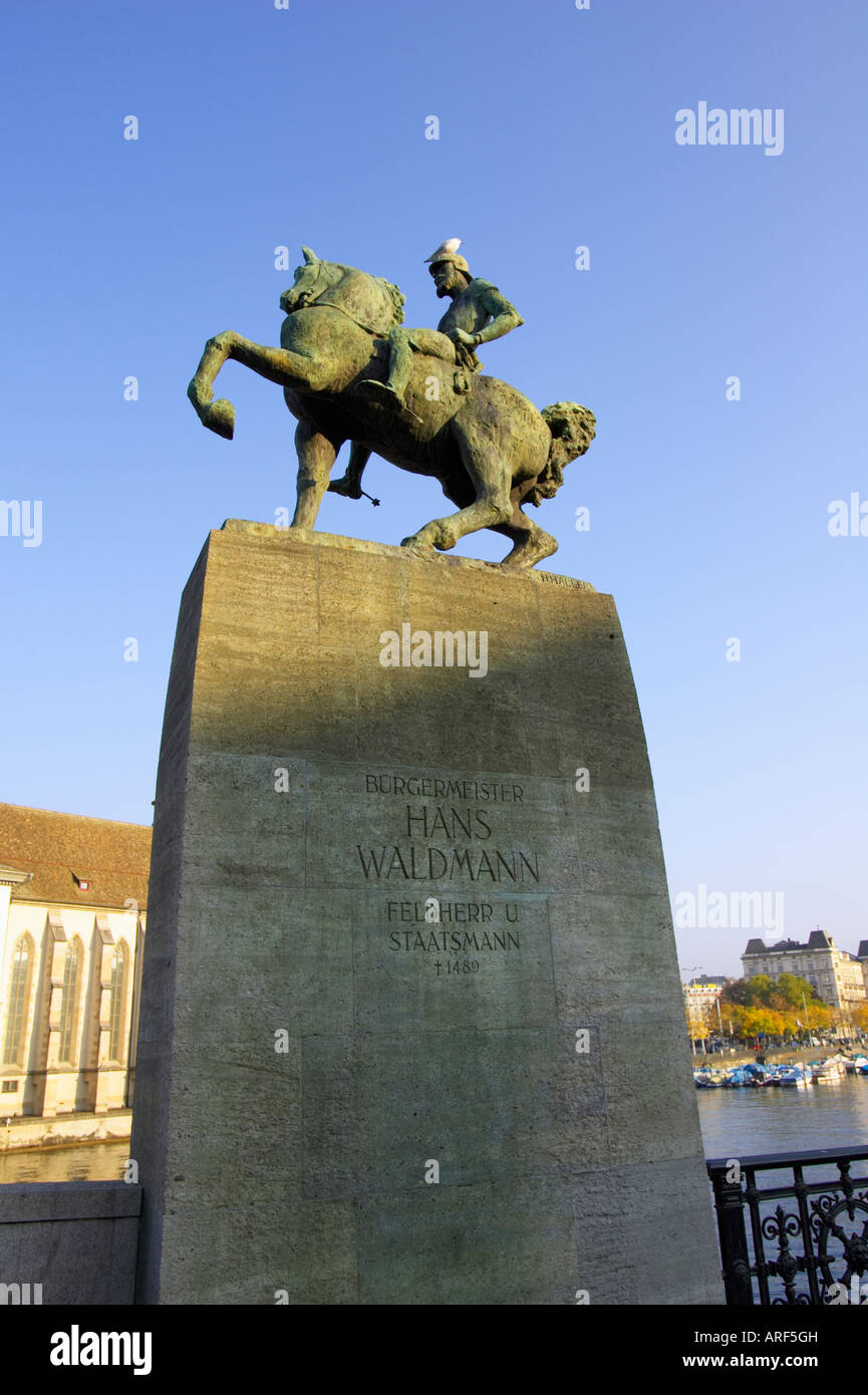 Statue cathedral zurich hi-res stock photography and images - Alamy