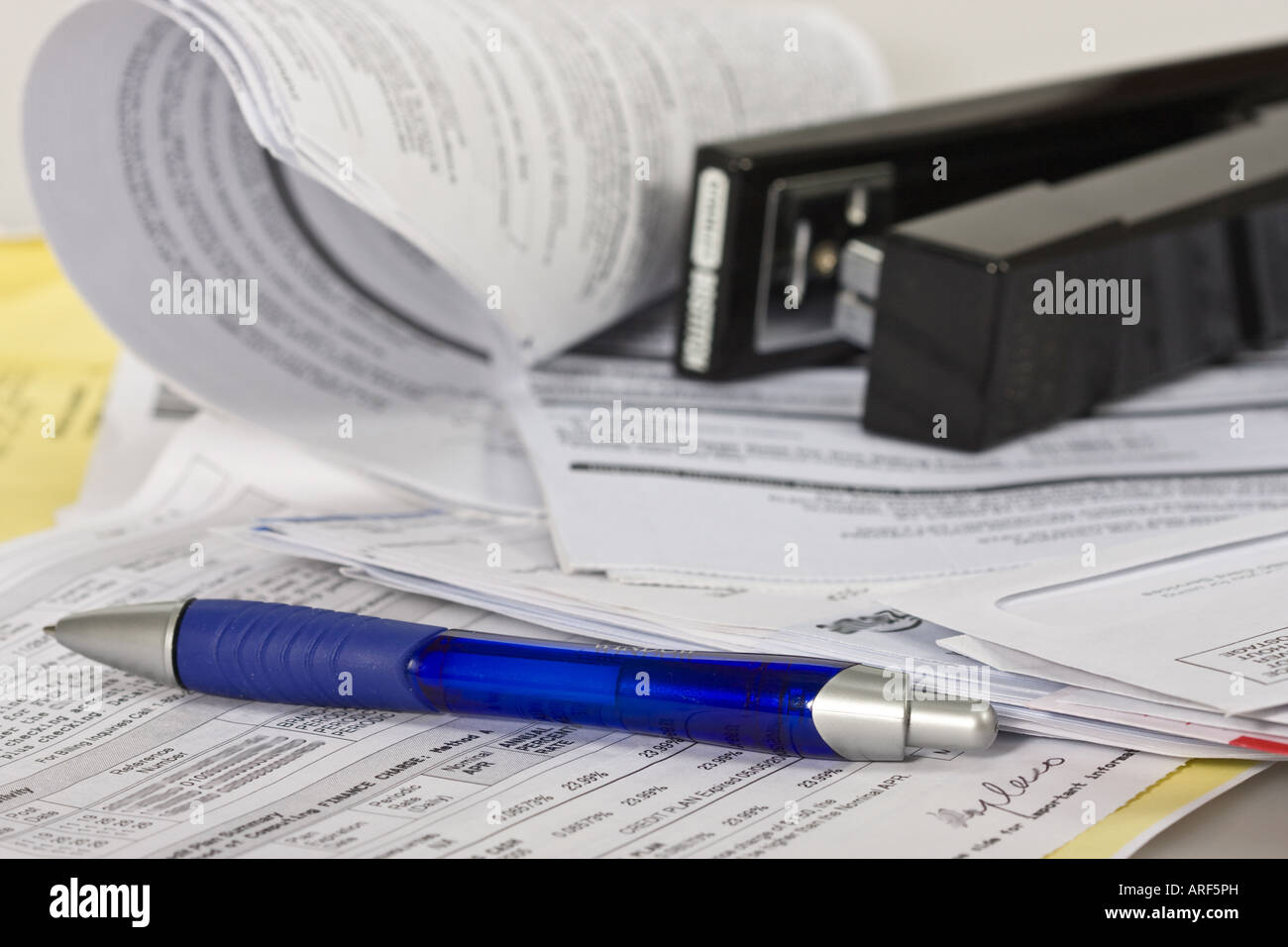 Personal finance letters pile of monthly bill bills household from ...