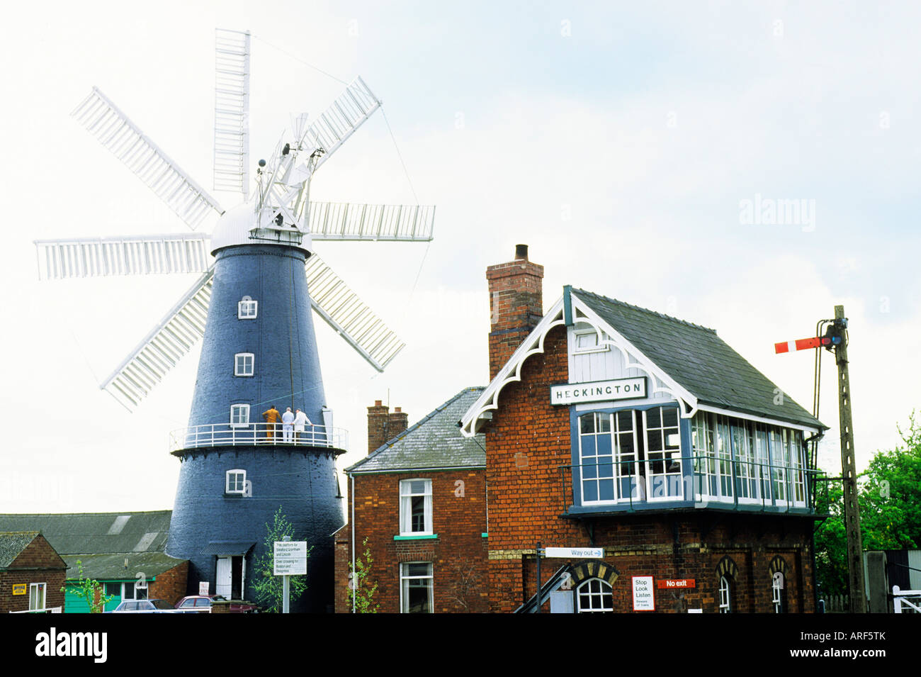 Heckington Lincolnshire windmill railway signal box preserved England ...