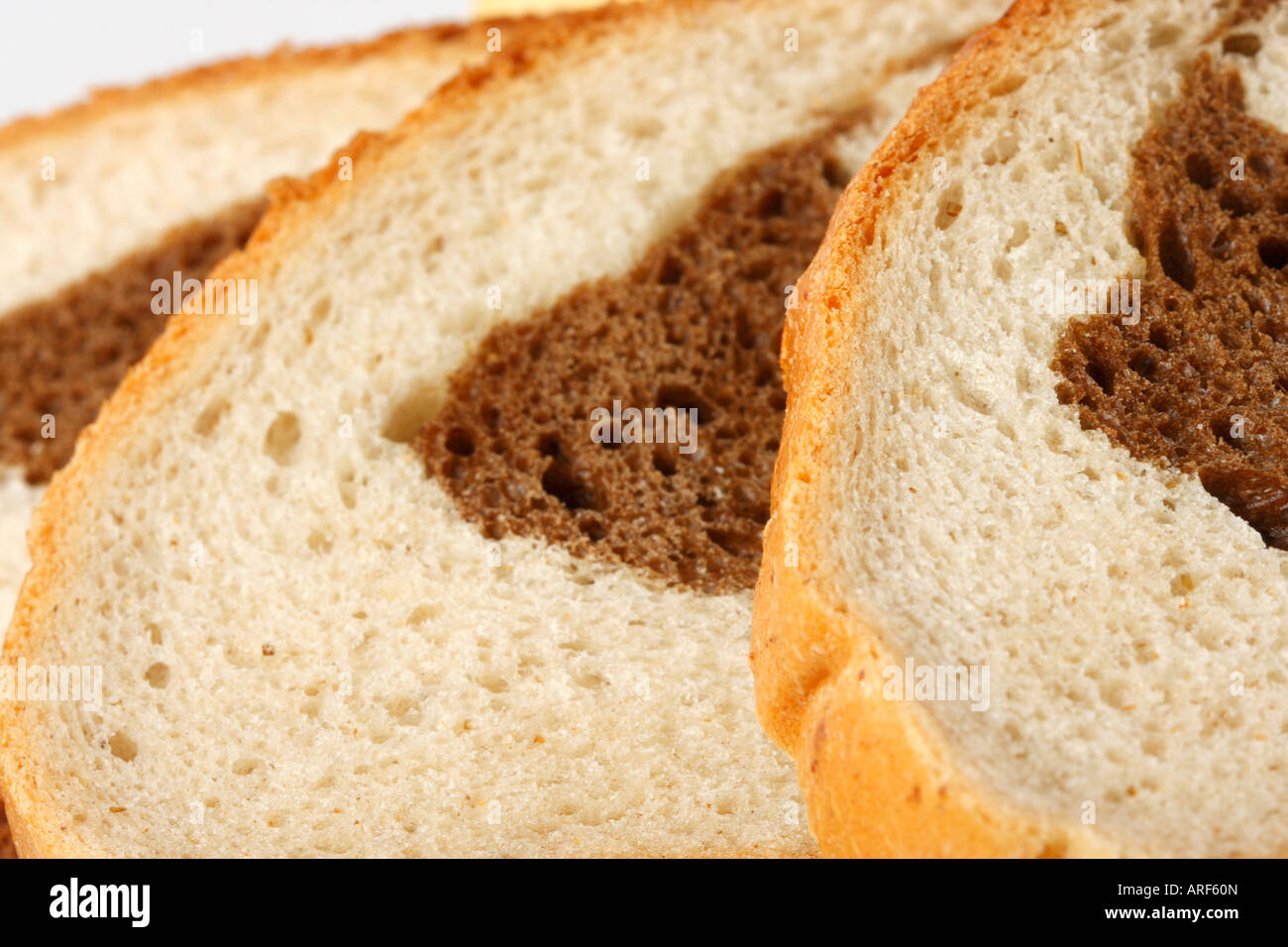 American a loaf bread sliced closeup close up nobody from above ...