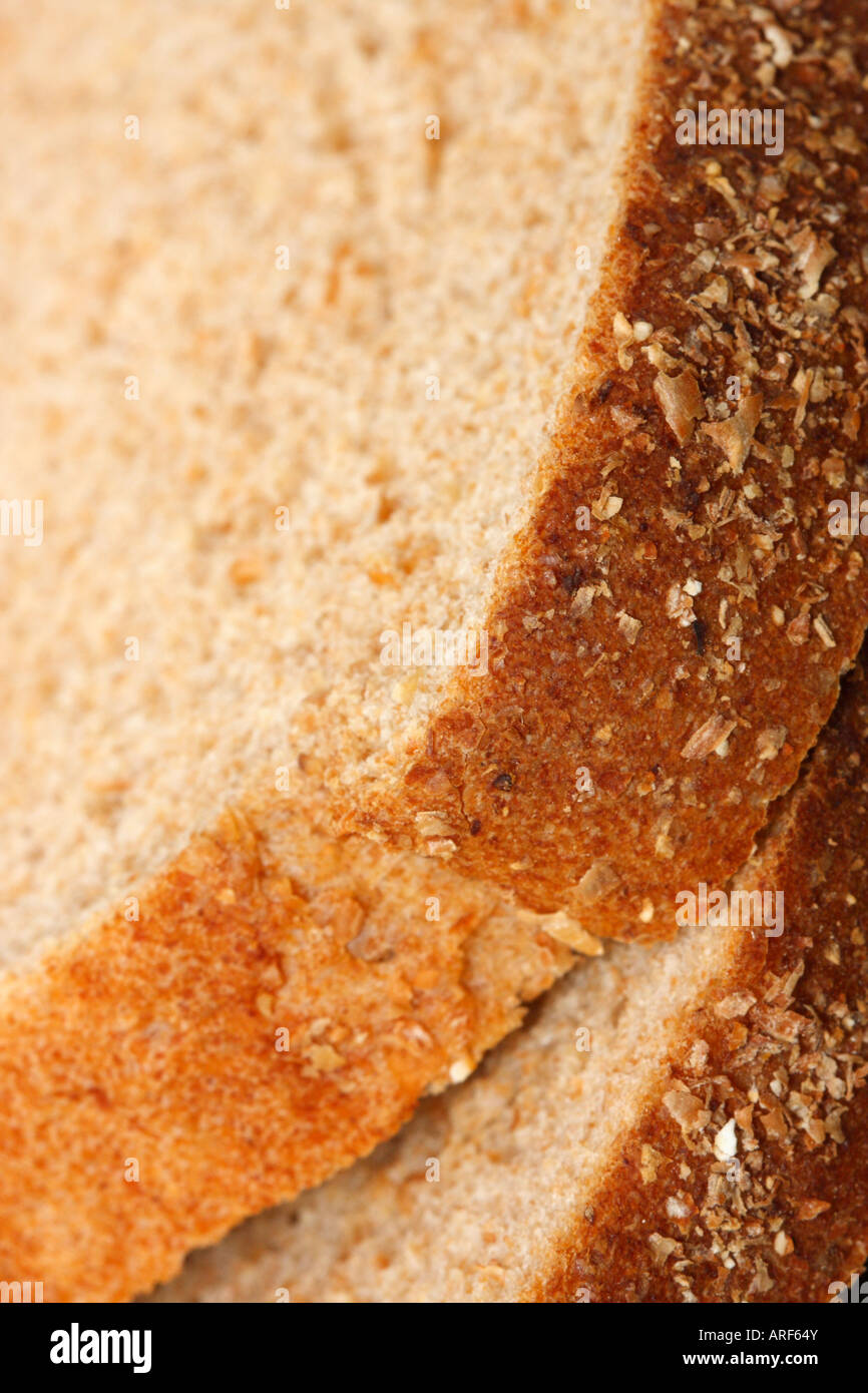 American sandwiches loaf bread sliced closeup nobody from above ...
