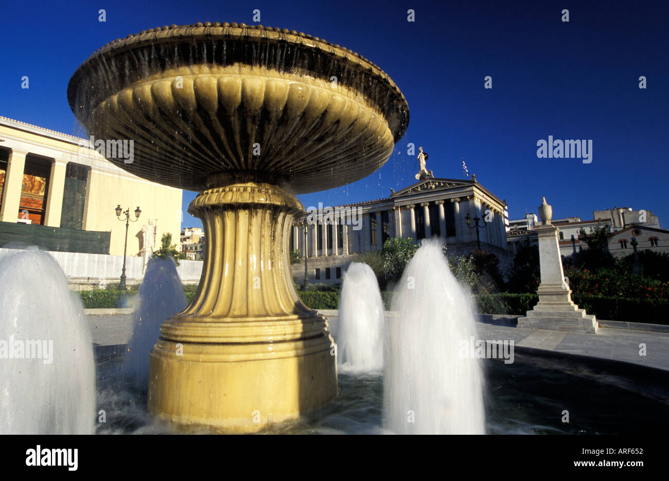 GREEK ACADEMY AND NATIONAL LIBRARY ATHENS GREECE Stock Photo - Alamy