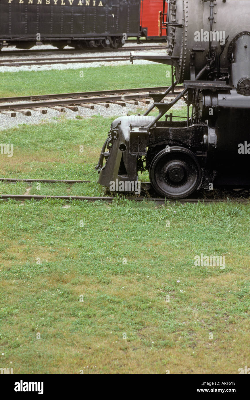 front end old fashion steam locomotive engine Stock Photo - Alamy