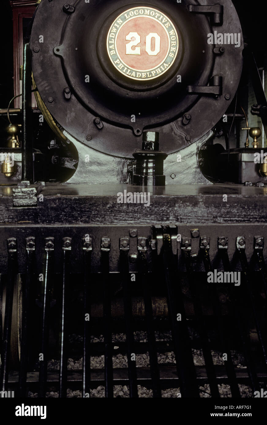 front end old fashion steam locomotive #20 engine Baldwin Stock Photo ...