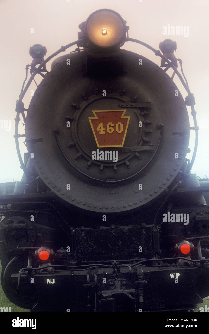 front end old fashion steam locomotive 460 lamp red warning lights ...
