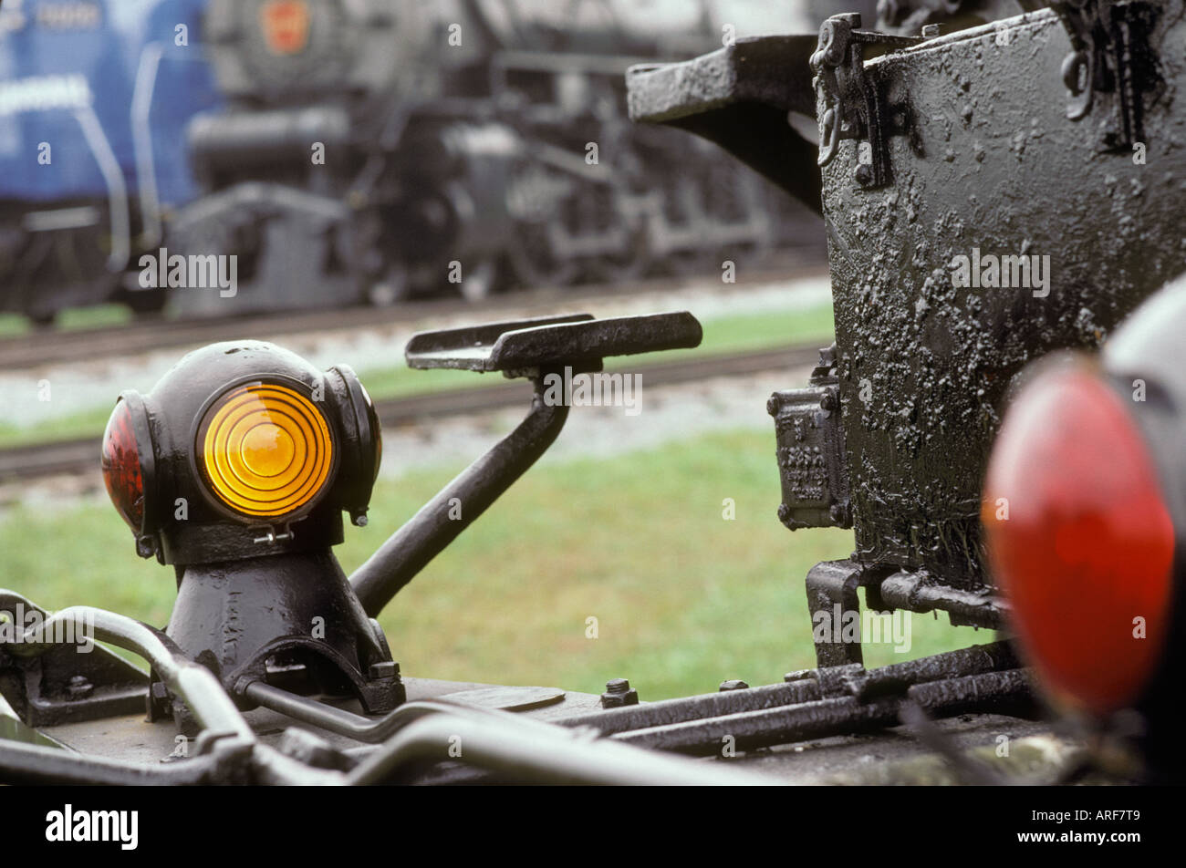 front end old fashion steam locomotive signal lamp Stock Photo - Alamy