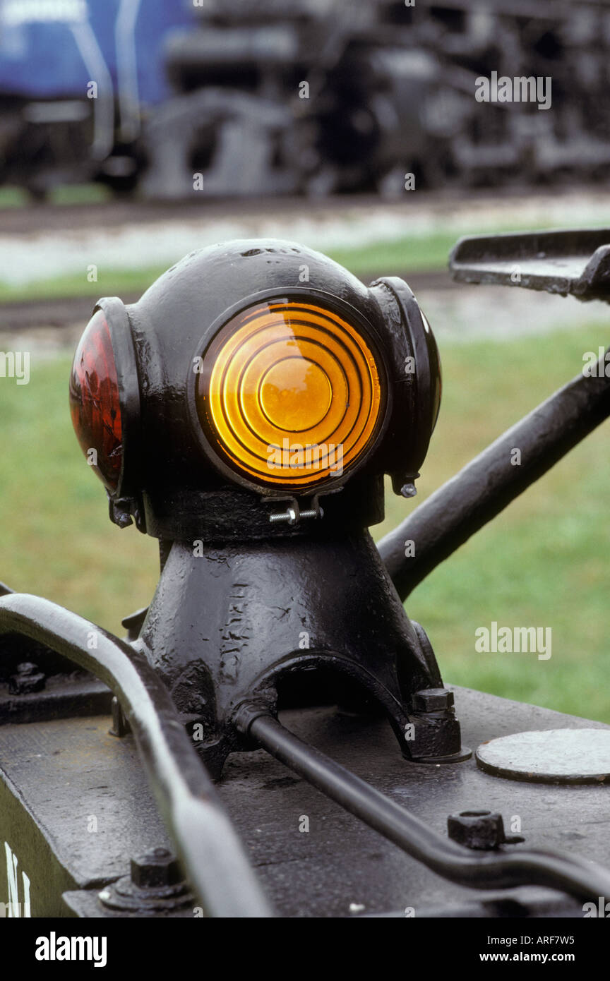 front end old fashion steam locomotive signal lamp Stock Photo - Alamy