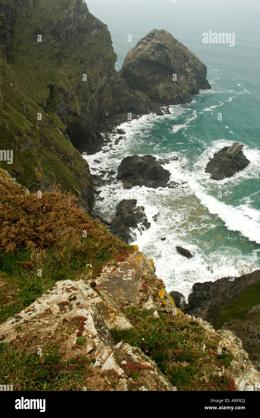 Europe England Cornwall view of ocean from the coastal path Stock Photo ...