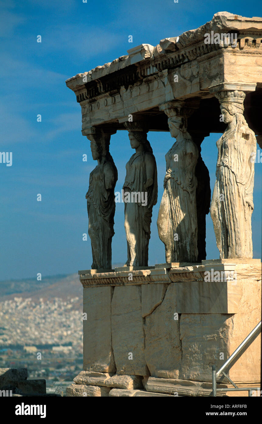 The famous Karyatides maidens The Acropolis Athens Greece Stock Photo ...
