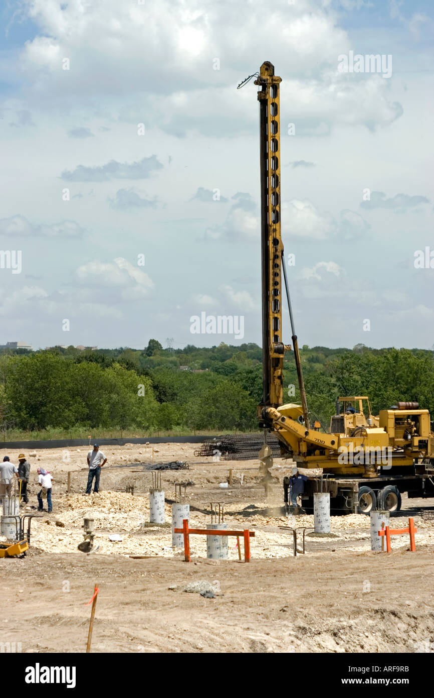 Foundation drill concrete pylon Stock Photo - Alamy