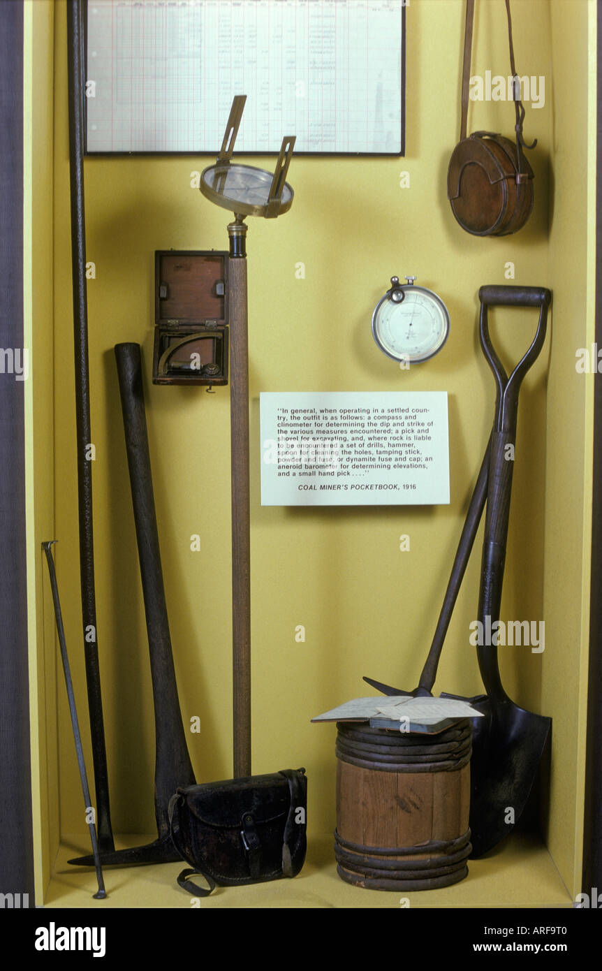 anthracite hard coal mining tools pick shovel blasting powder keg Stock ...