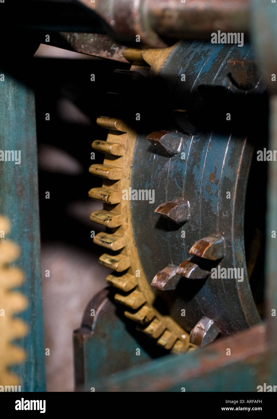 Whitehurst of Derby church clock in Tideswell Stock Photo - Alamy
