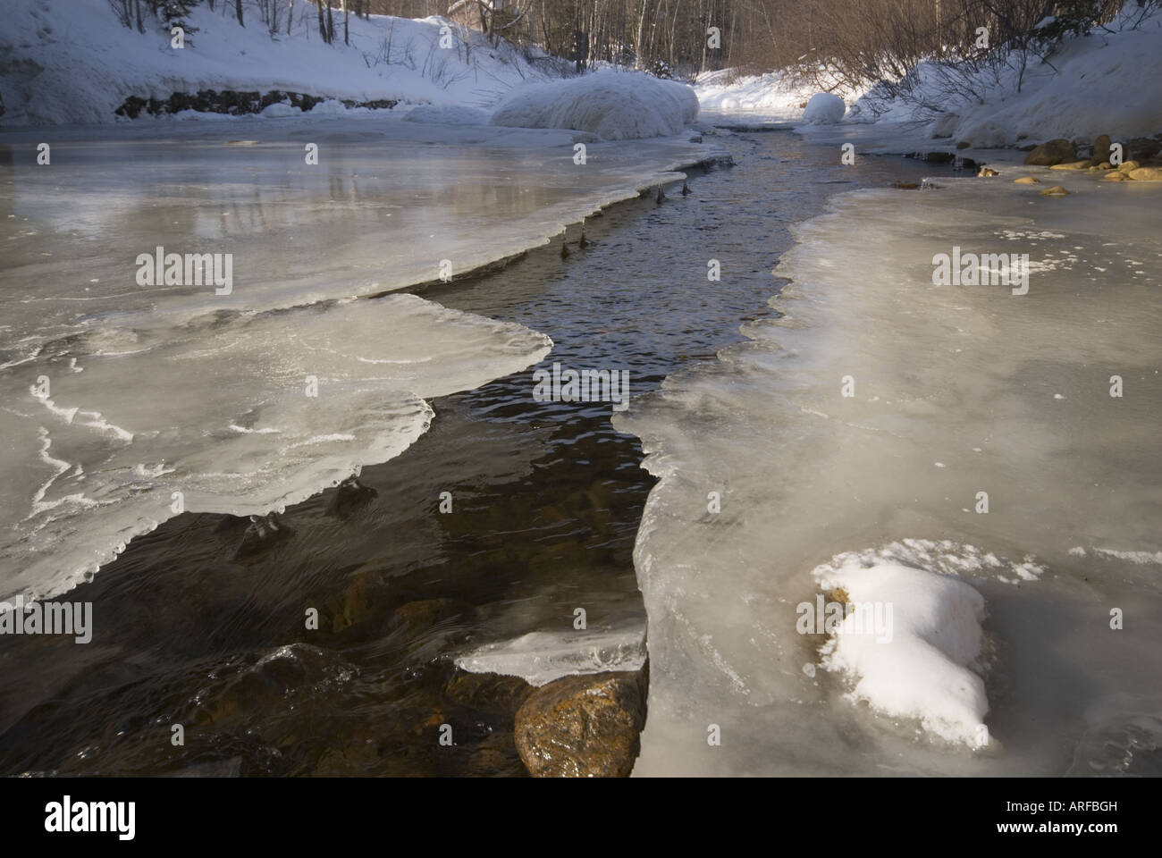 River flow under ice Stock Photo - Alamy