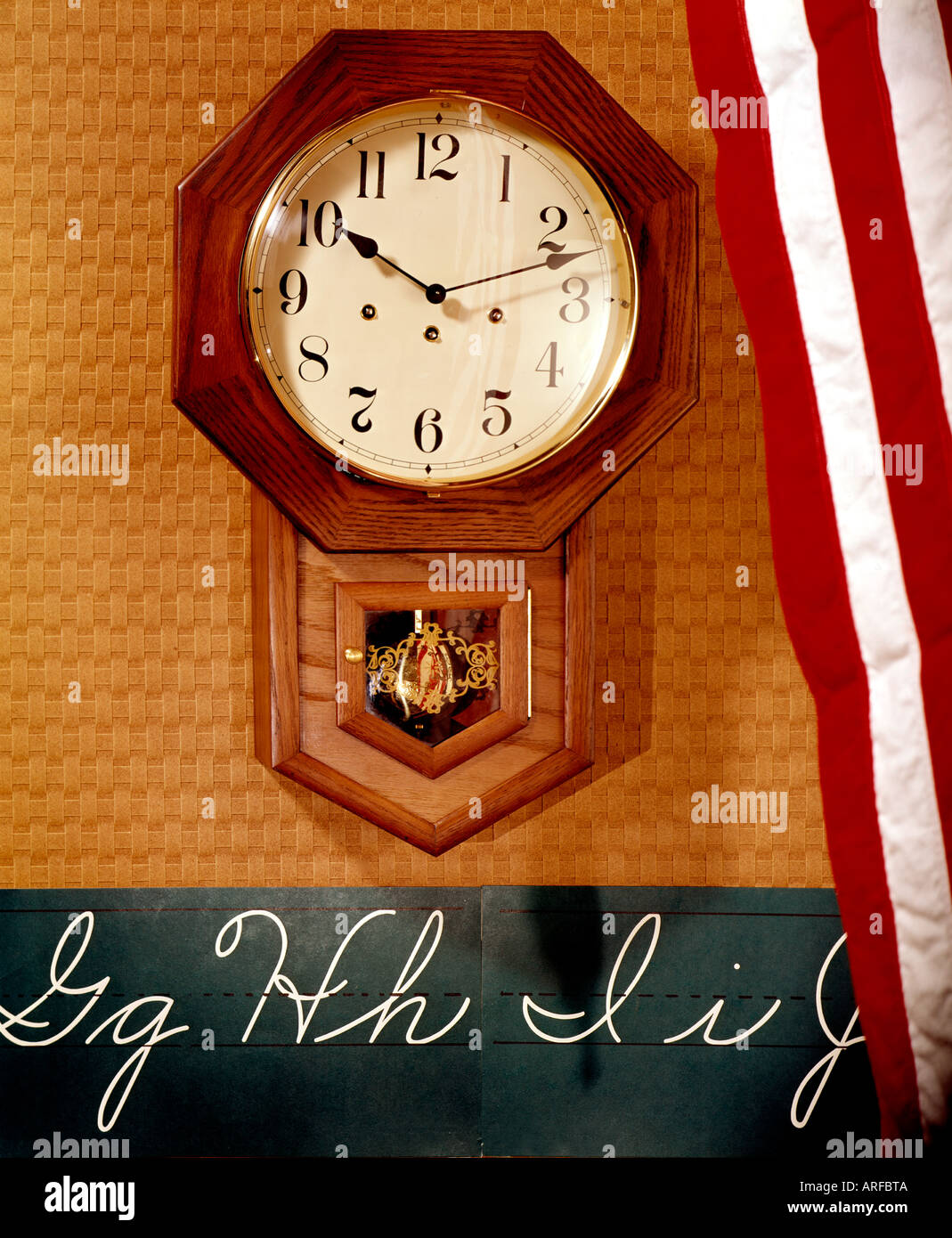 elementary grade school wall clock alphabet cursive writing examples ...