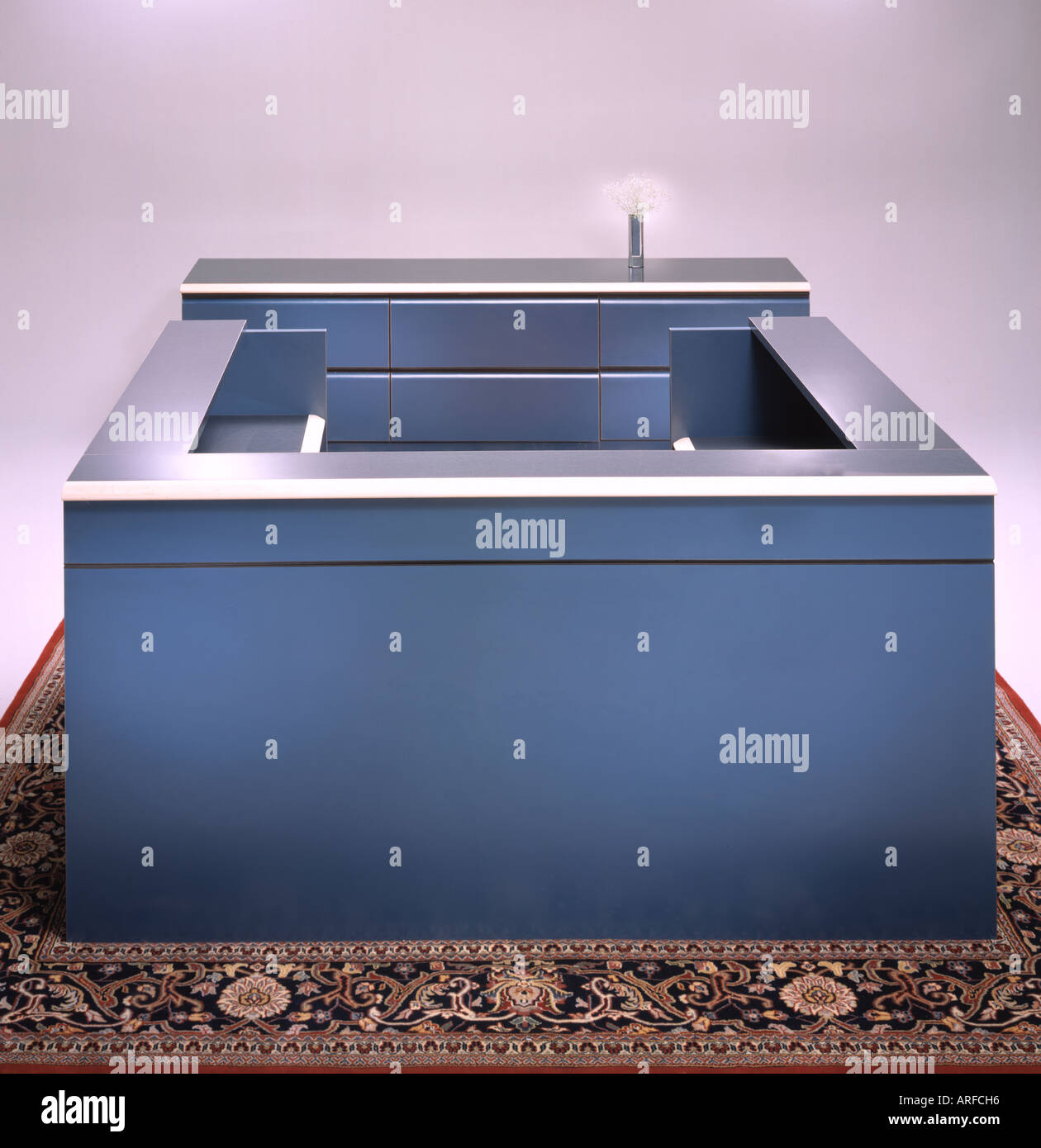 Office reception area furniture oriental carpet rug Stock Photo - Alamy