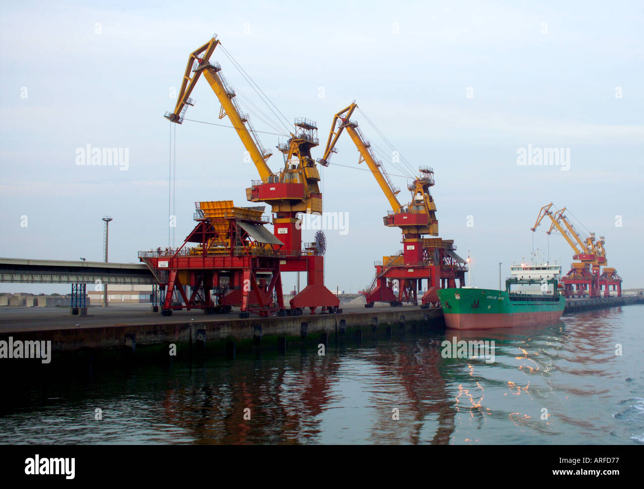 French dock cranes in Calais Stock Photo - Alamy