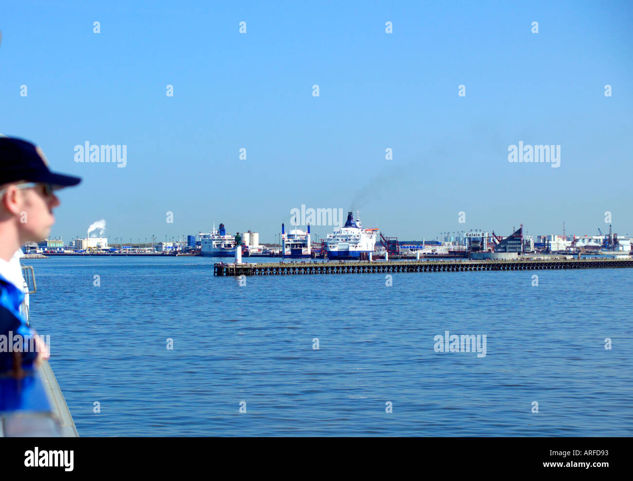 Cross channel ferry in harbour Stock Photo - Alamy