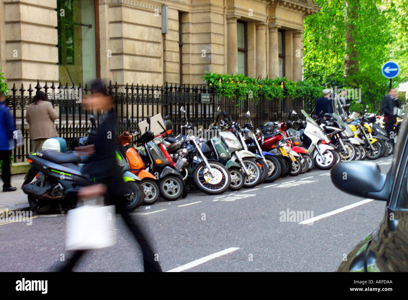 scooters parked on Londond streets Stock Photo - Alamy