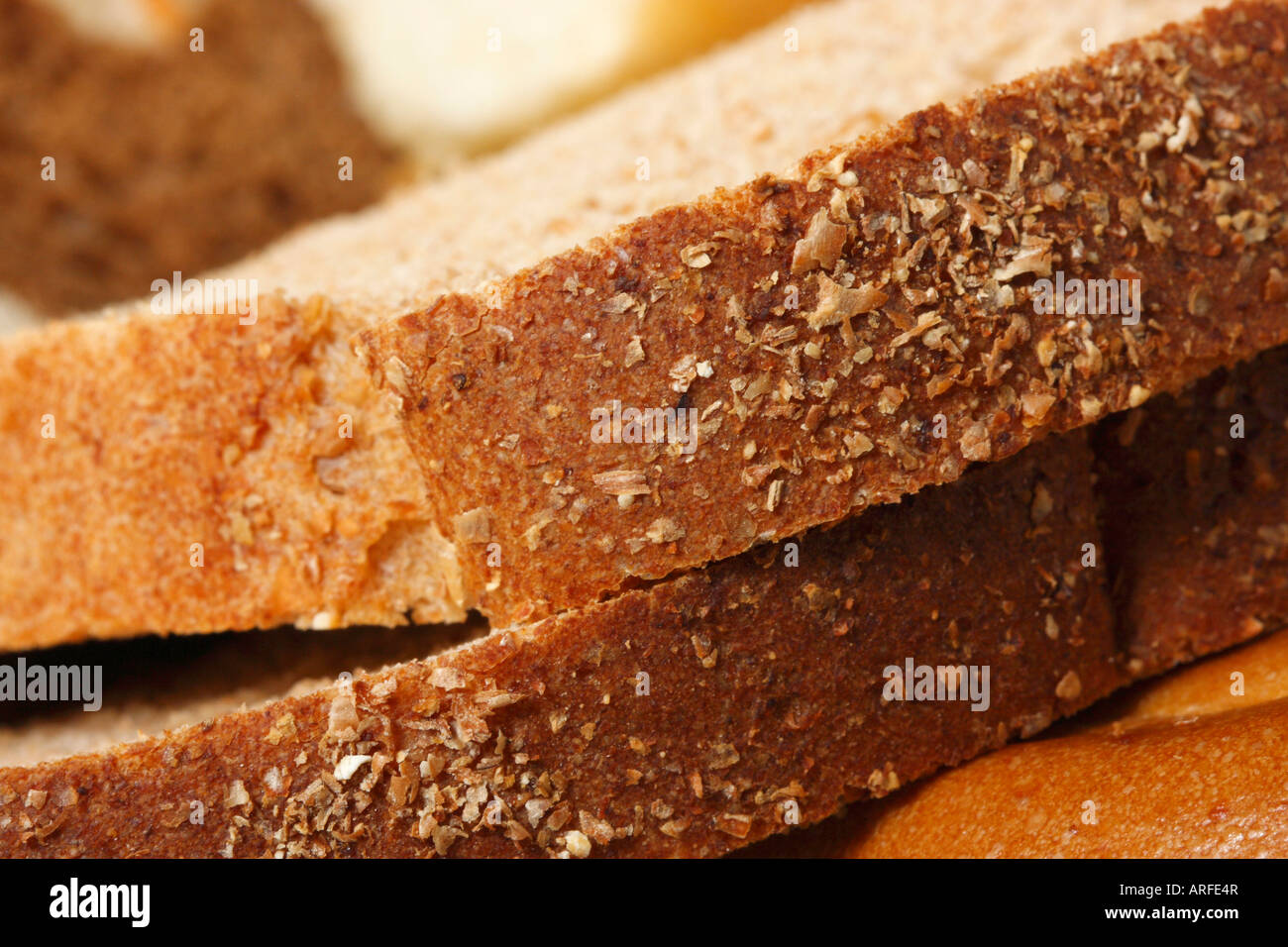 Americana a loaf bread sliced closeup close up nobody from above ...