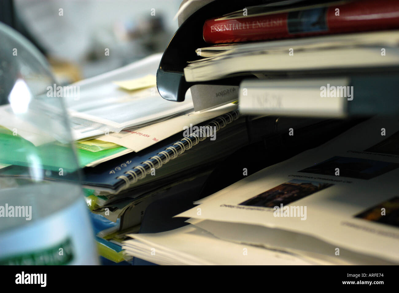 Untidy desk piles rubbish hi-res stock photography and images - Alamy
