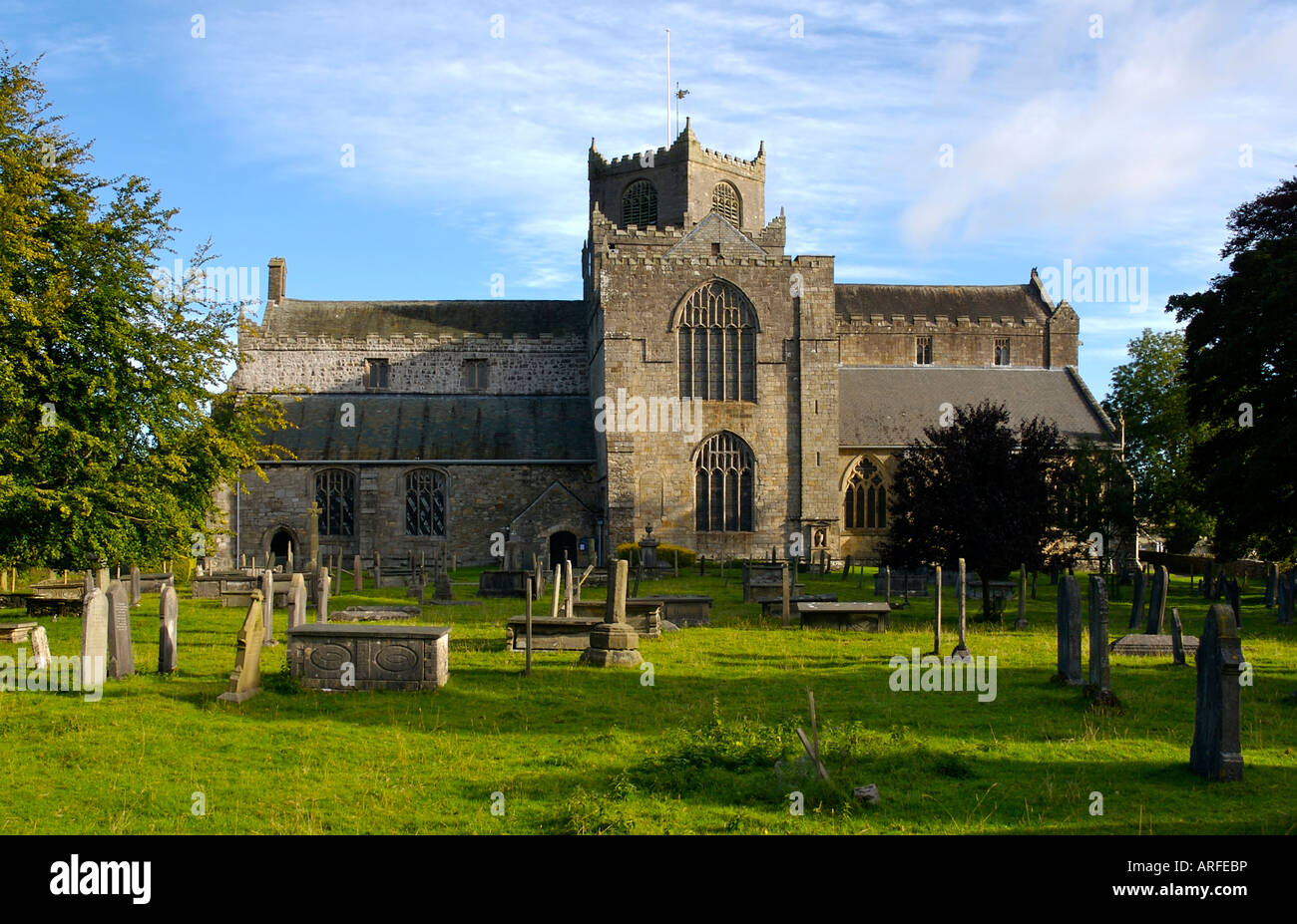 Cartmel Priory, in the village of Cartmel, Cumbria, England UK Stock ...