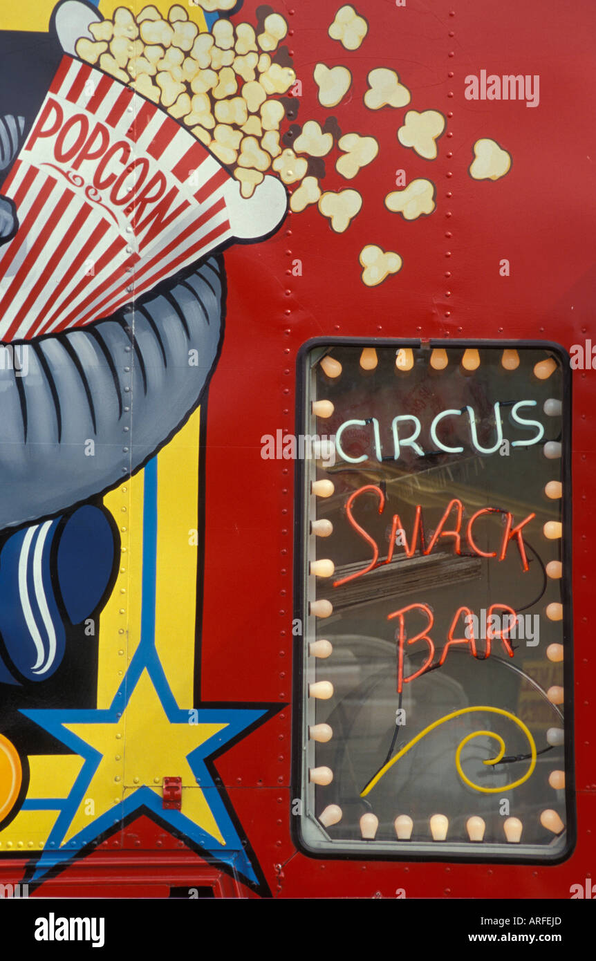 Kelly Miller Circus USA America American snack bar popcorn Stock Photo ...