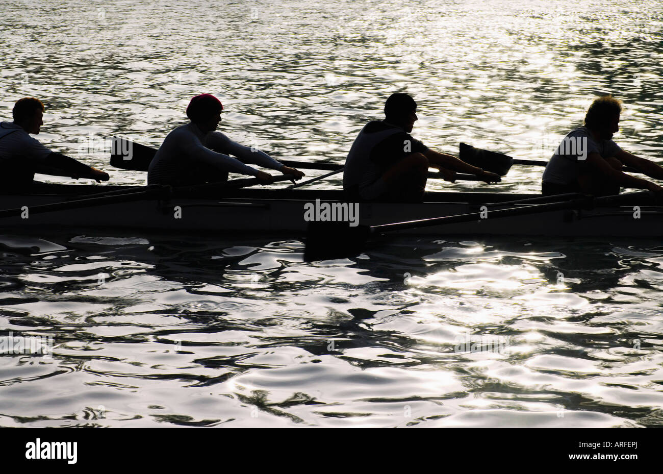 Silhouette boat full people hi-res stock photography and images - Alamy