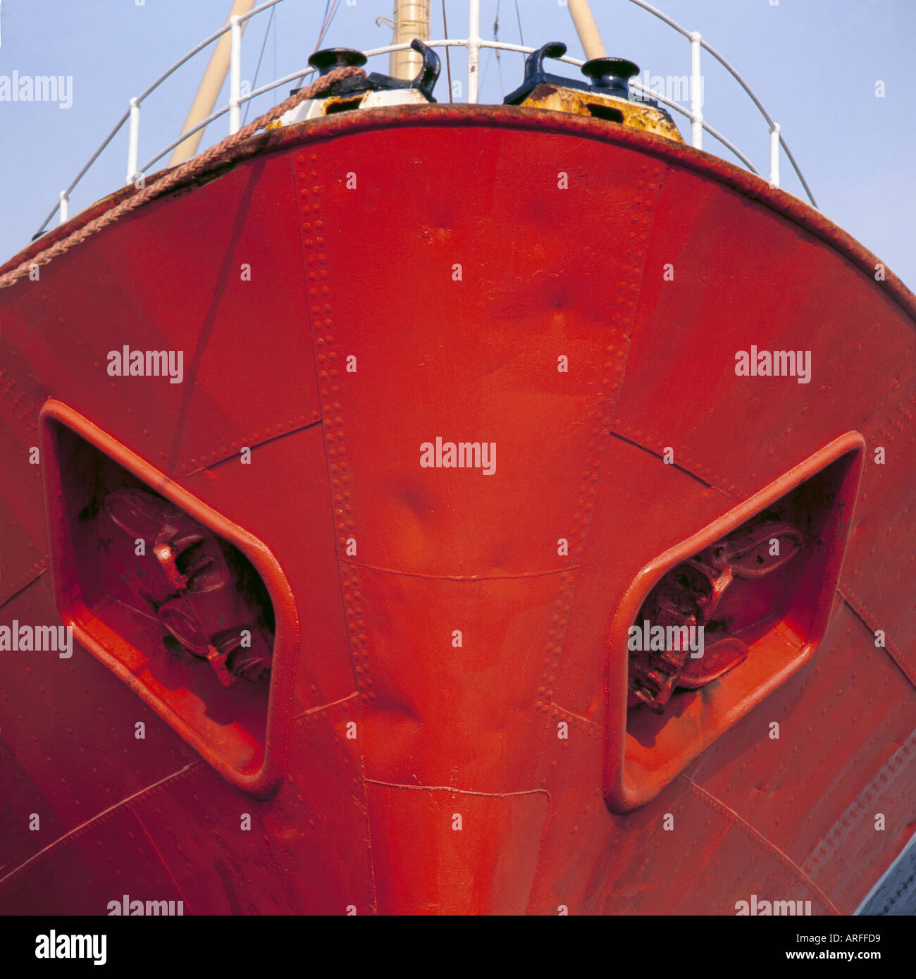 Bow of an oil rig support vessel Stock Photo - Alamy